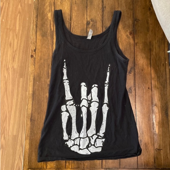 Tops | Womens Medium Rock In Skeleton Hand Tank Top | Poshmark